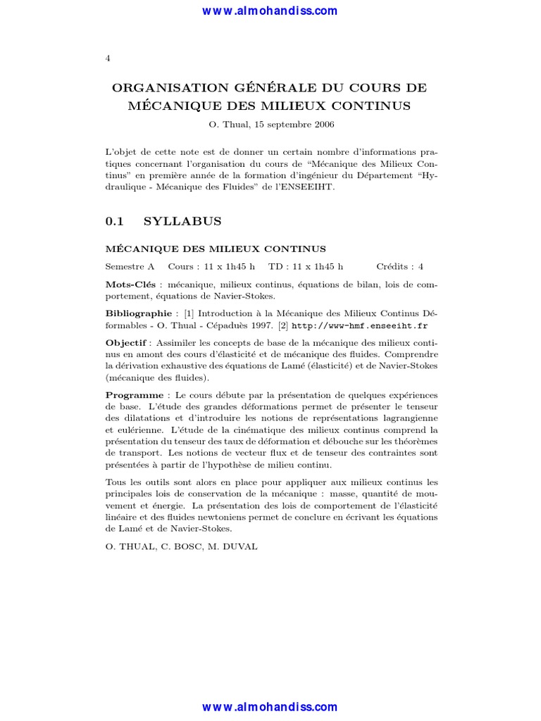 1 Exercices Corriges MMC PDF | PDF | Fluide | Mouvement de rotation