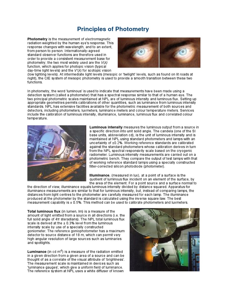 Principles and Applications of Photometry | PDF | Electrodynamics ...
