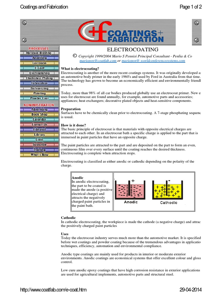 Electro Coating | PDF | Paint | Corrosion
