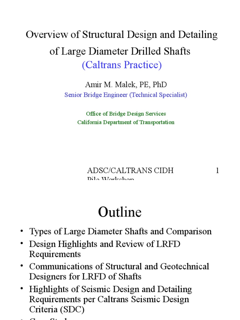Large Diameter Drilled Shafts | PDF | Geotechnical Engineering | Deep ...