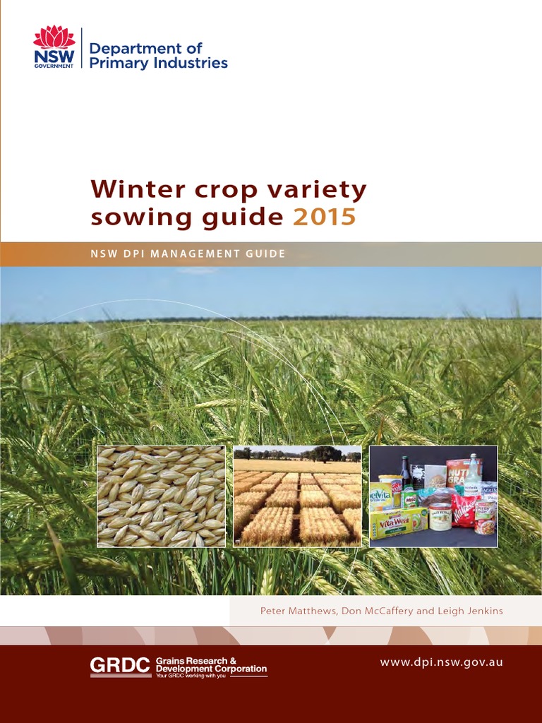 Winter Crop Variety Sowing Guide 2015 | PDF | Sowing | Cereals