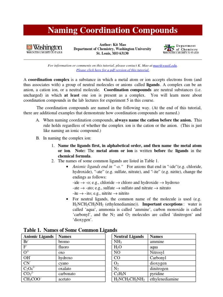 Complex Ions Naming Chemistry STPM Sem 2 | PDF | Science & Mathematics ...