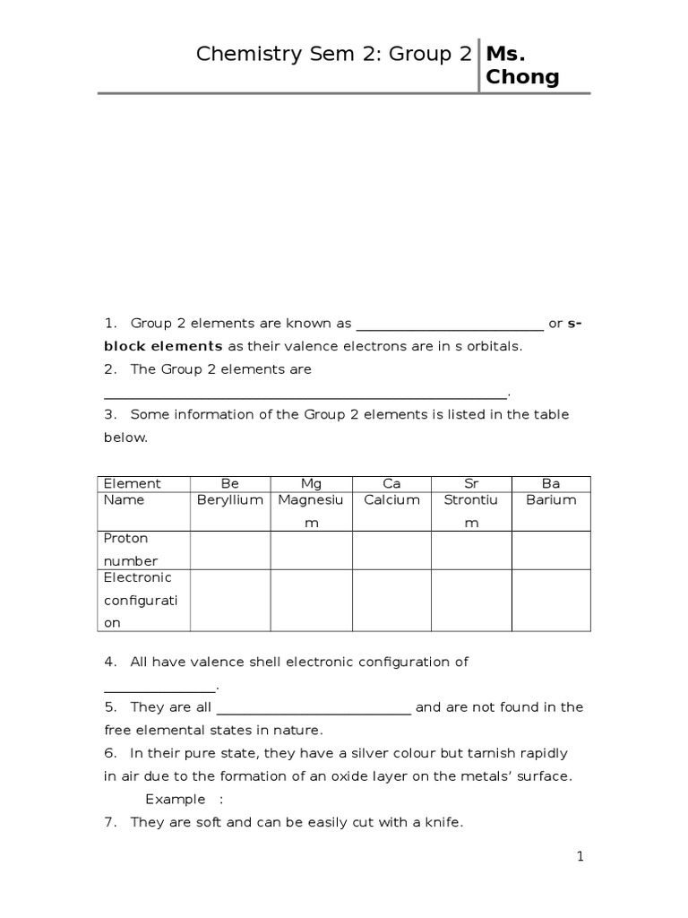 Understanding the Properties and Reactions of Group 2 Elements | PDF | Ion | Solvation