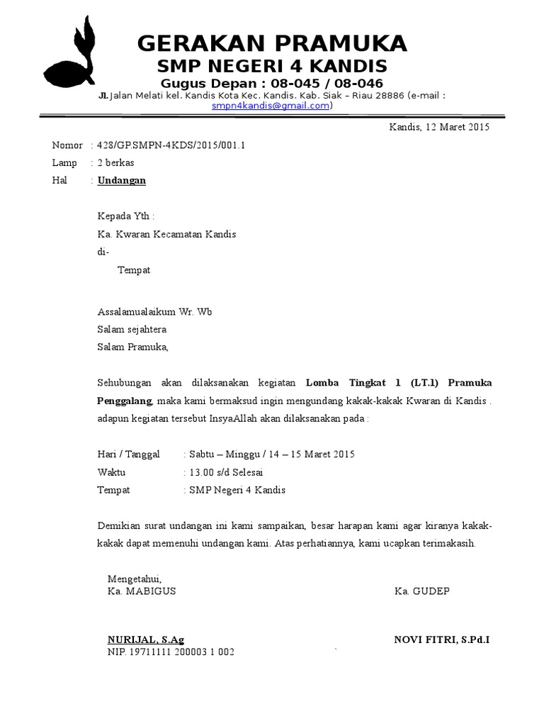 Surat Undangan Ka Kwaran | PDF