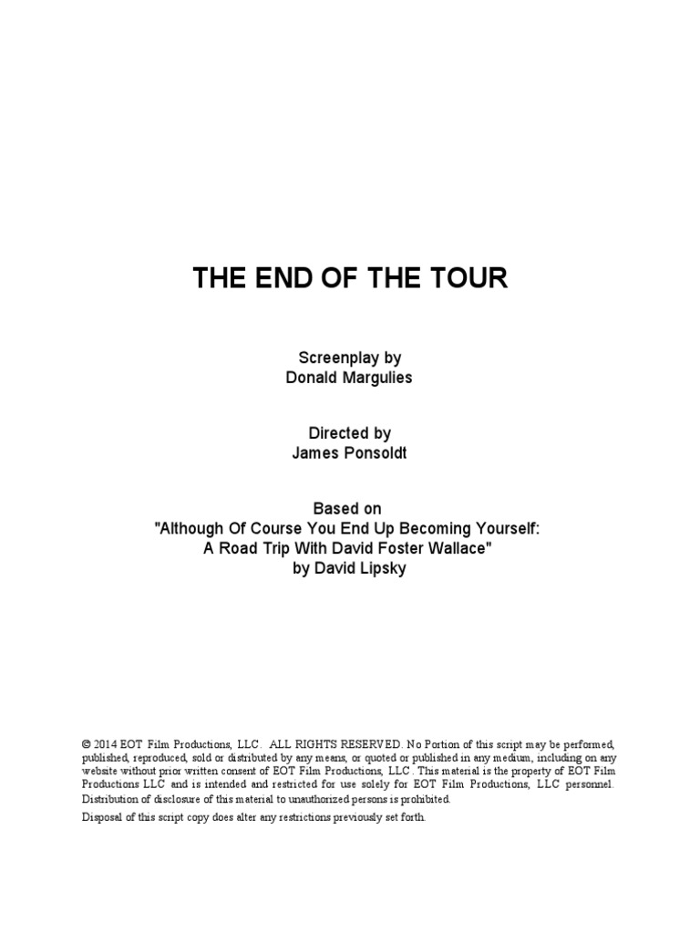 End of Tour Script | PDF | Leisure