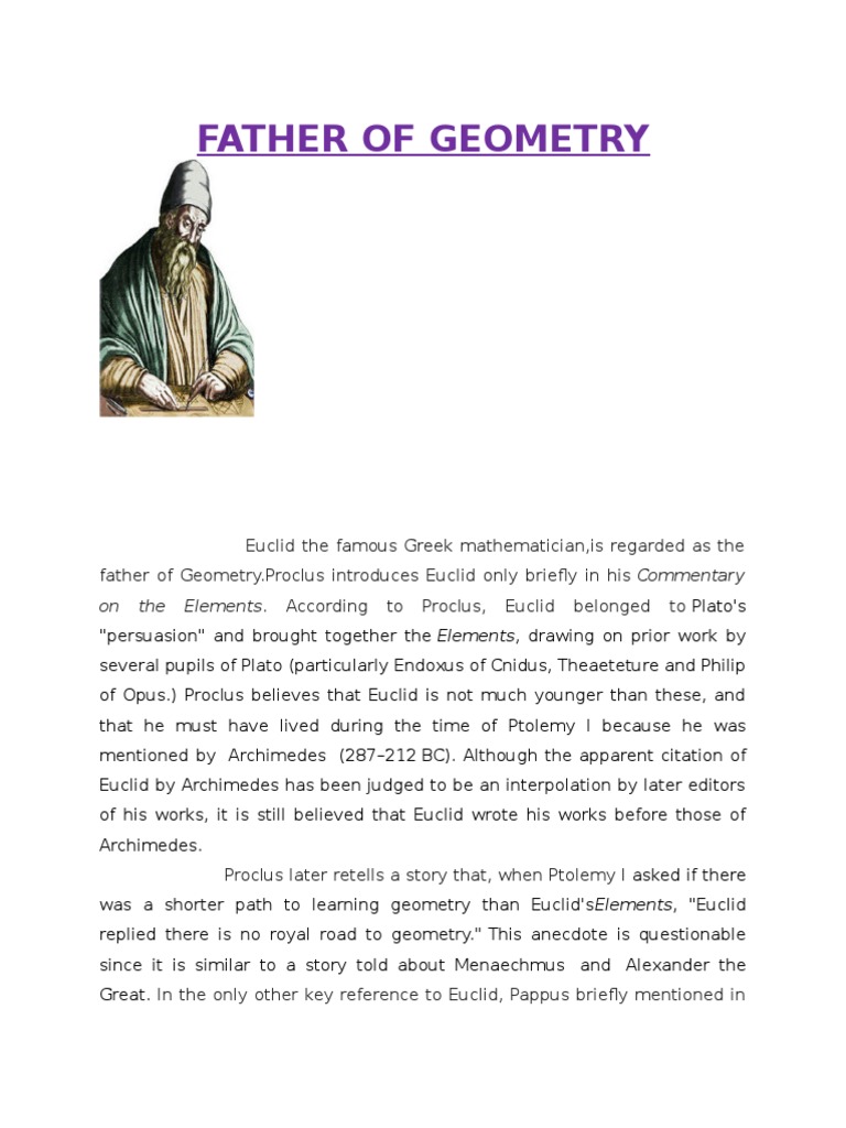 Father of Geometry | PDF | Euclid | Geometry