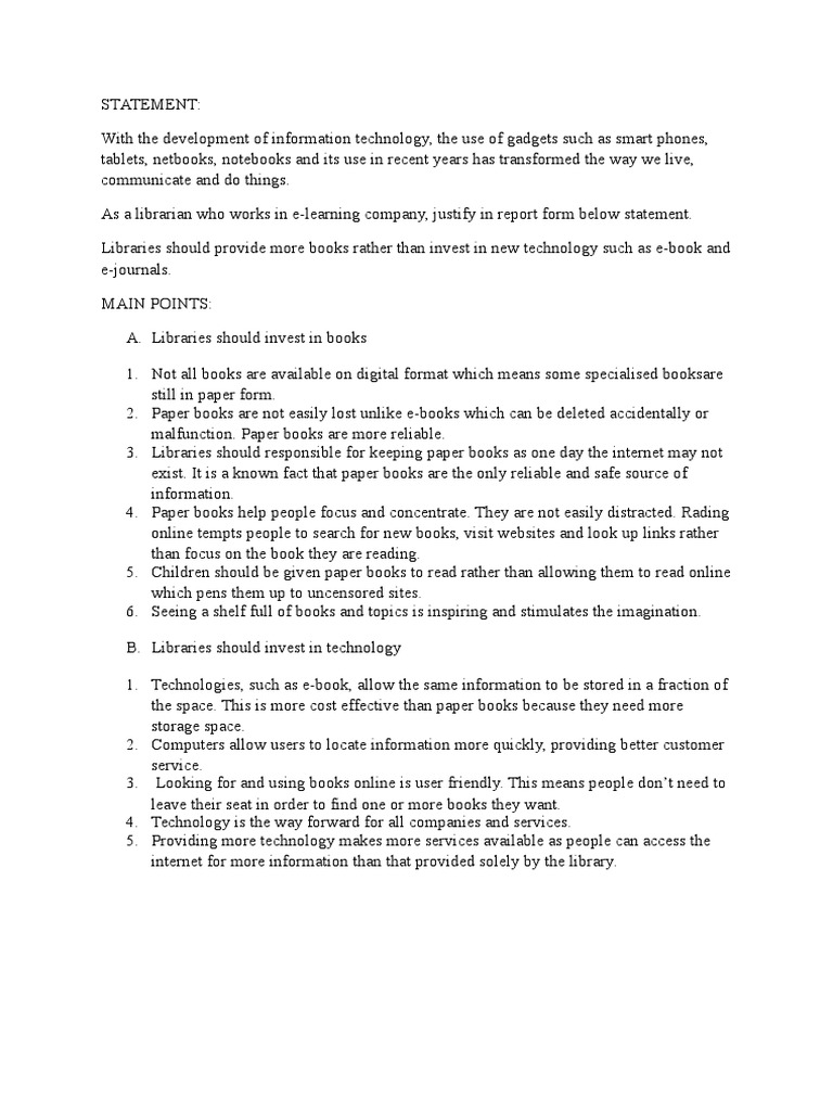 Justification Report | PDF | Digital Library | Libraries