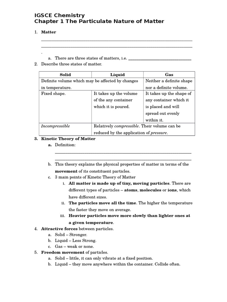 IGCSE Chemistry: States of Matter Overview | PDF | Liquids | Evaporation
