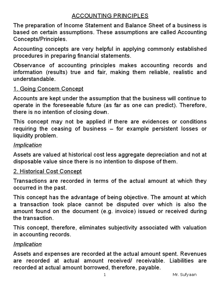 Accounting Principles O-Level | PDF | Debits And Credits | Historical Cost