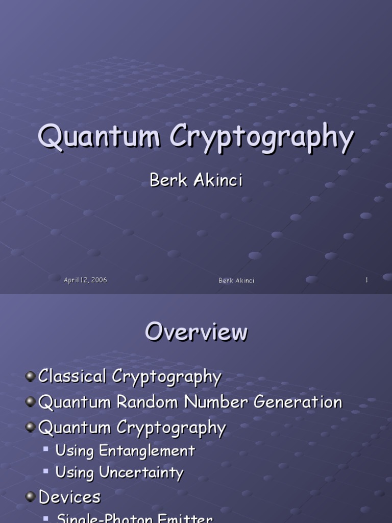 Quantum Cryptography | Cryptography | Key (Cryptography)