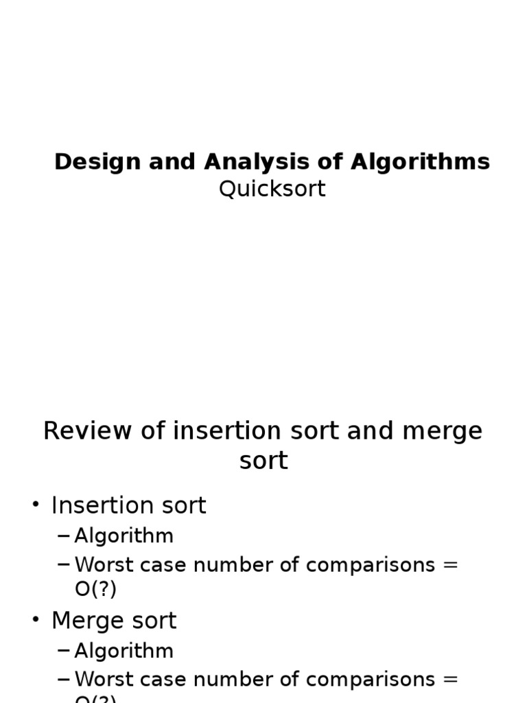 Quick Sort | PDF | Discrete Mathematics | Algorithms And Data Structures