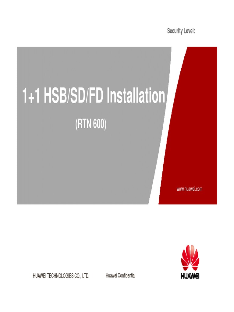 1+1 HSB/FD/SD Installation Guide | PDF | Radio Technology | Electronics