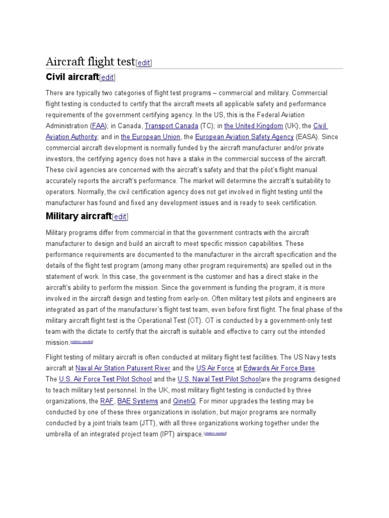 Aircraft Flight Test | PDF | Flight Test | Aerospace Engineering