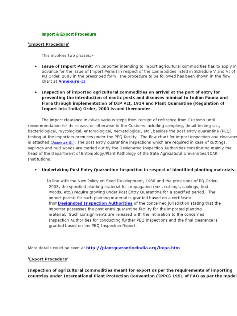 Import & Export Procedure | PDF | Dumping (Pricing Policy) | Tariff