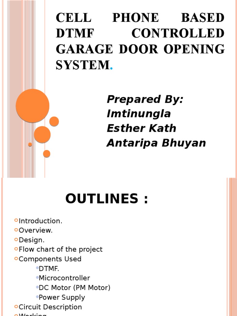 Cell Phone Based DTMF Controlled Garage Door Opening System | PDF | Rectifier | Electrical ...