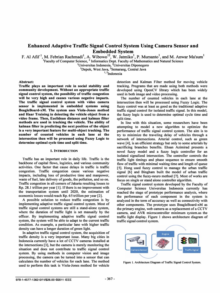 Enhanced Adaptive Traffic Signal Control System Using Camera Sensor and ...