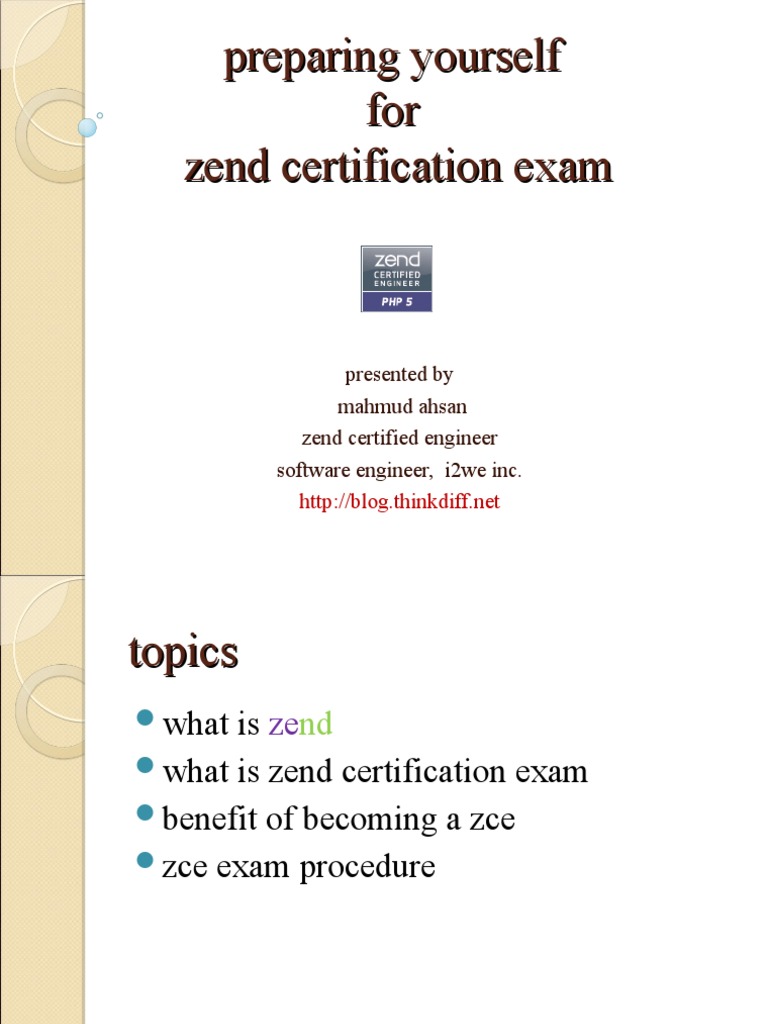 Preparing Yourself For Zend Certification Exam | PDF | Php | Test ...