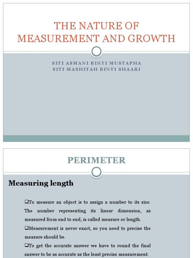The Nature of Measurement and Growth | PDF | Area | Length