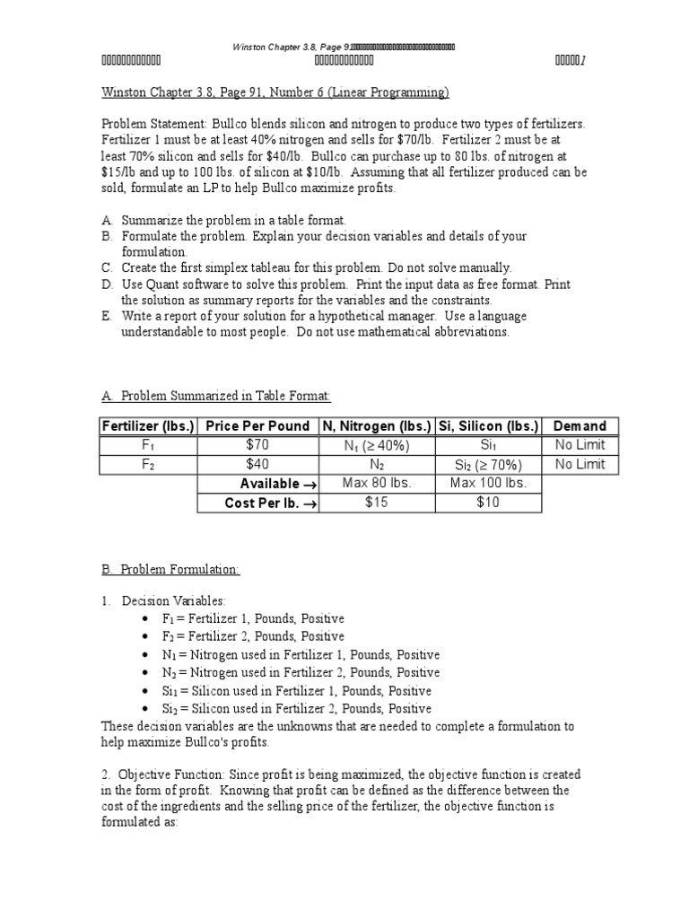 hw01p0091n06 JMK | PDF | Profit (Accounting) | Linear Programming