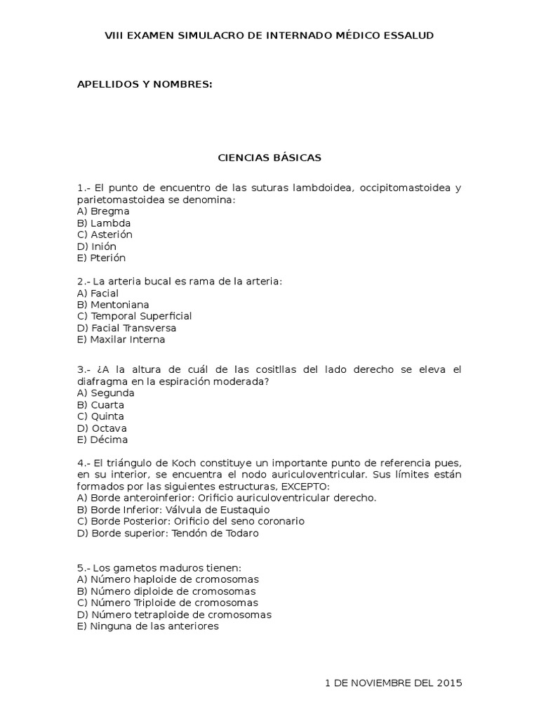 Viii Simulacro - Internado Médico Essalud 2016 | PDF | El embarazo | Cáncer colonrectal