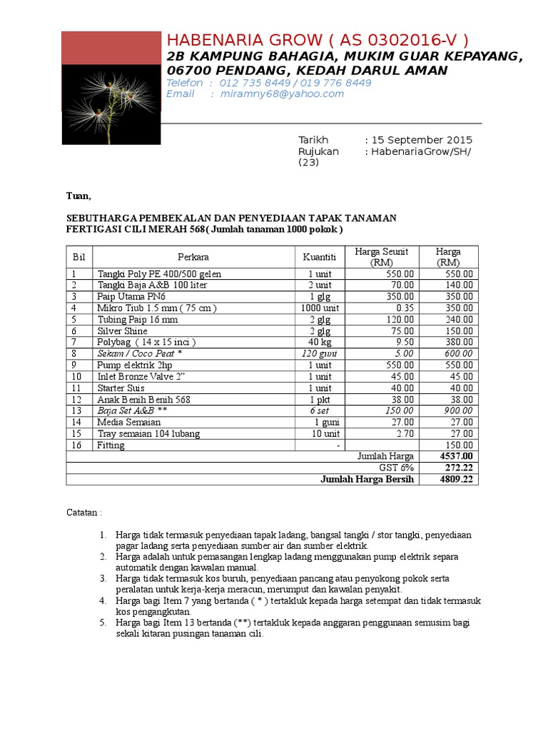 Sebutharga Fertigasi 2015 | PDF