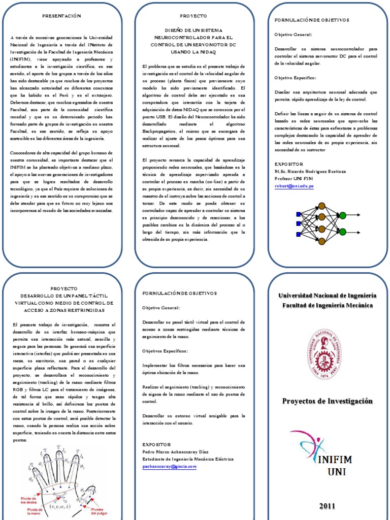 Triptico Proyectos | PDF | Red neuronal artificial | Ingeniería
