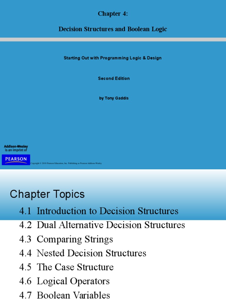 Starting Out With Programming Logic & Design - Chapter4 - Descision Structures and Boolean Logic ...