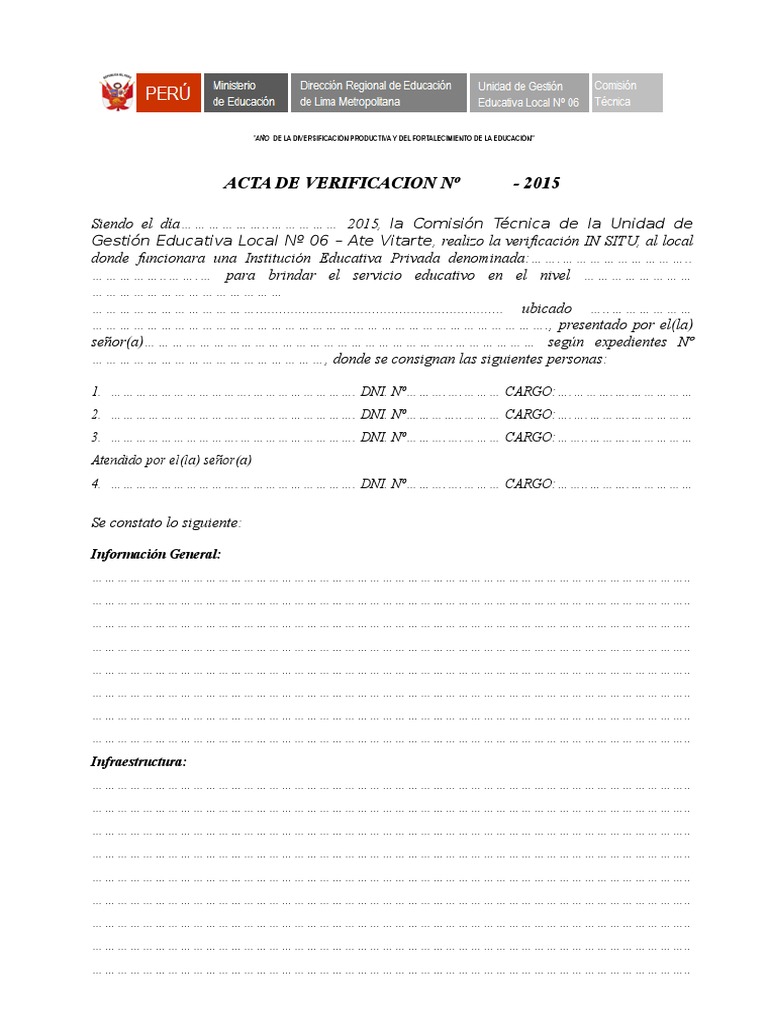 Acta de Verificacion de Una IEP | PDF