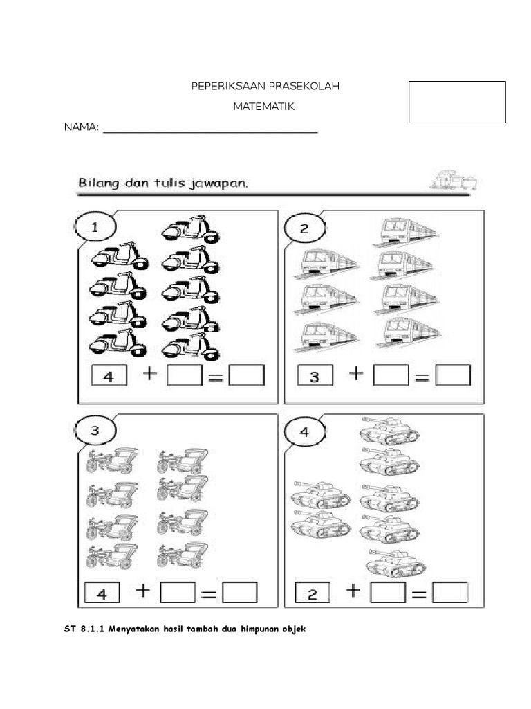 Ujian Matematik Prasekolah 6 Tahun | PDF | Kesehatan Holistik | Sains ...