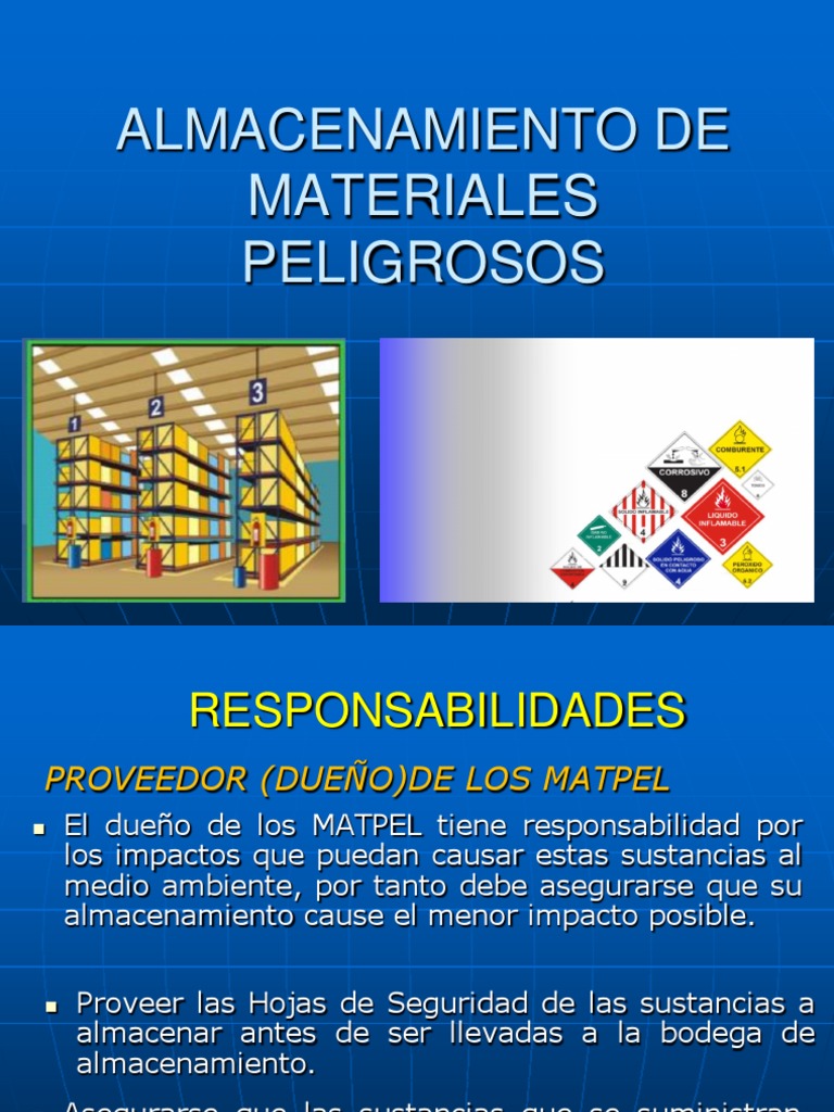 Almacenamiento Matpel PDF | PDF | Residuos | Contaminación