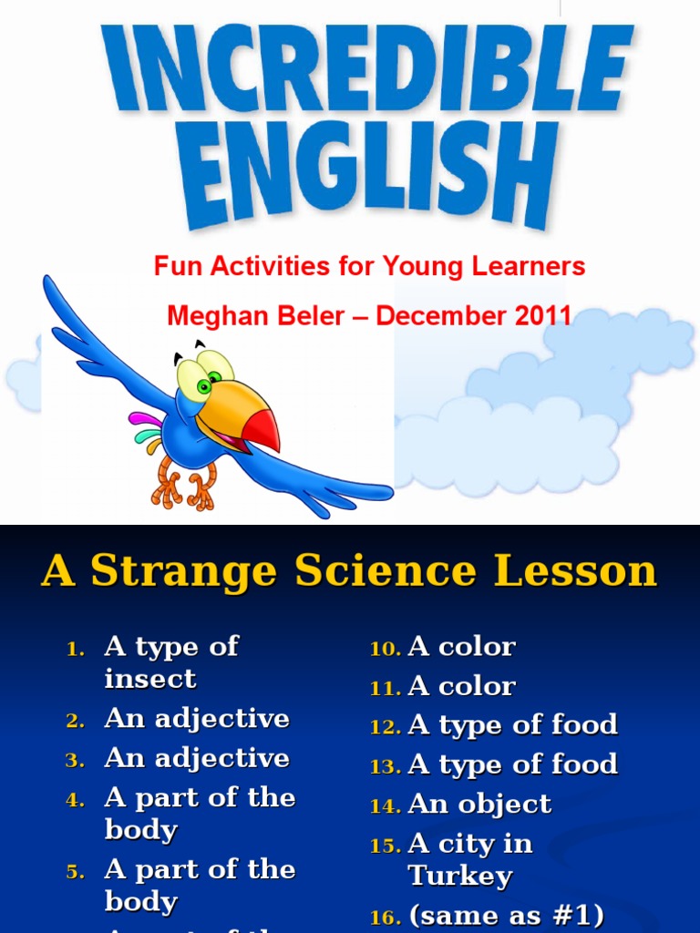 INCREDIBLE ENGLISH - Fun Activities For Young Learners | PDF