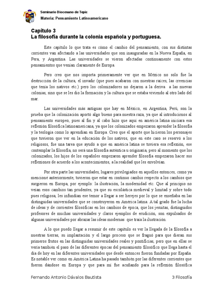 Filosofía Colonial en Universidades Latinas | PDF | Universidad ...