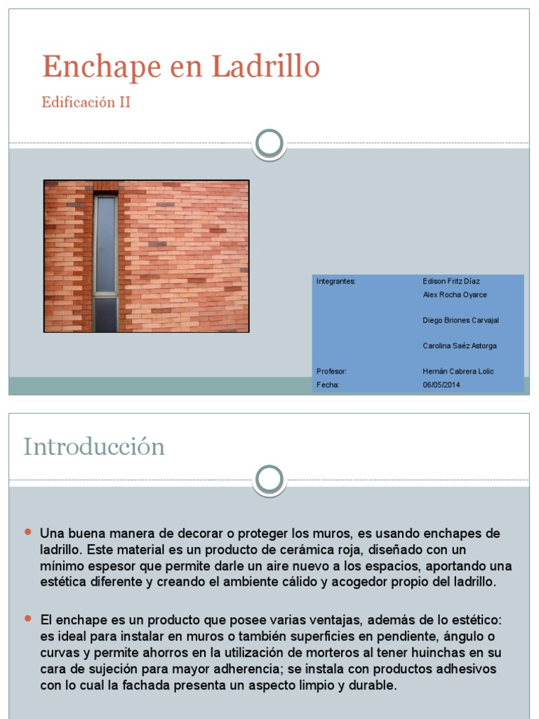 Guía de Enchape en Ladrillo | PDF | Ladrillo | Revestimiento
