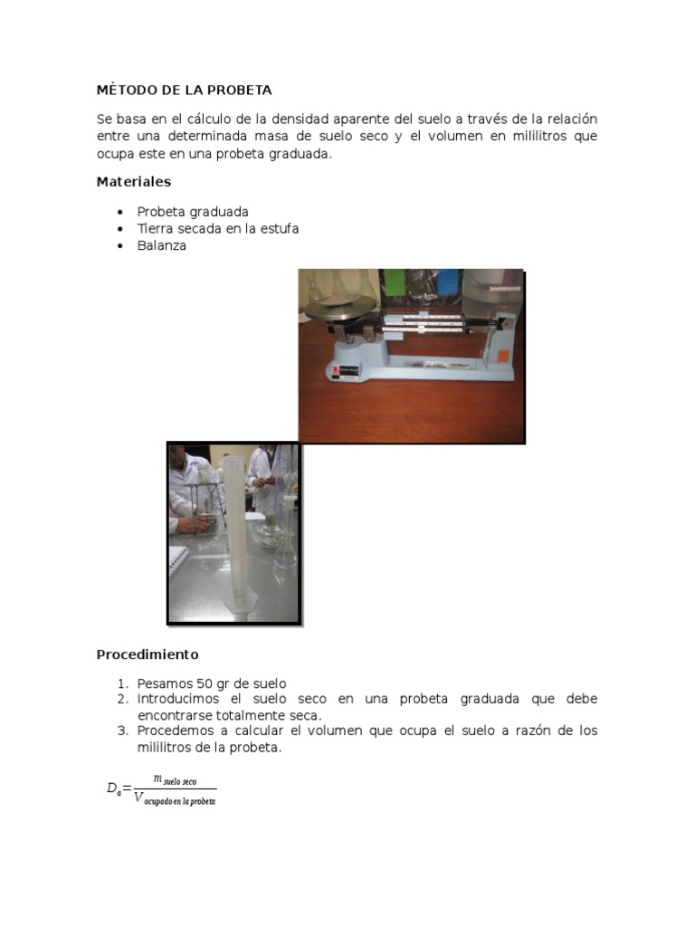Practica de Lab N°5 - Método de La Probeta | PDF
