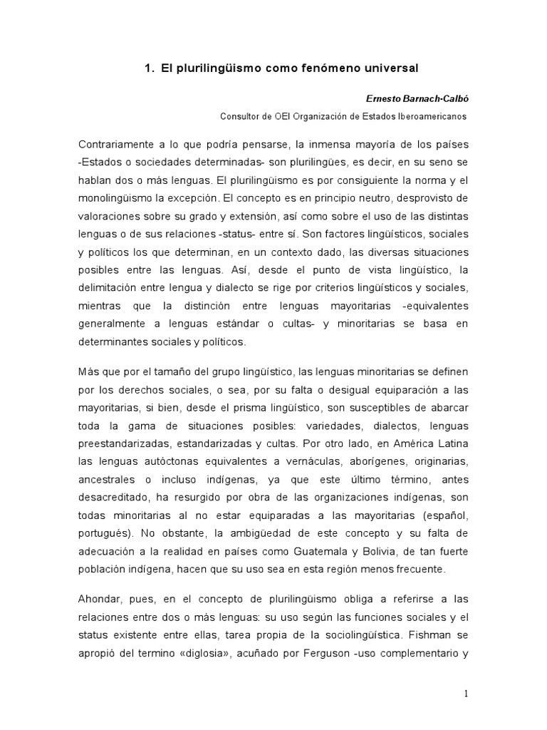 Plurilingüismo y políticas lingüísticas en América Latina | PDF ...