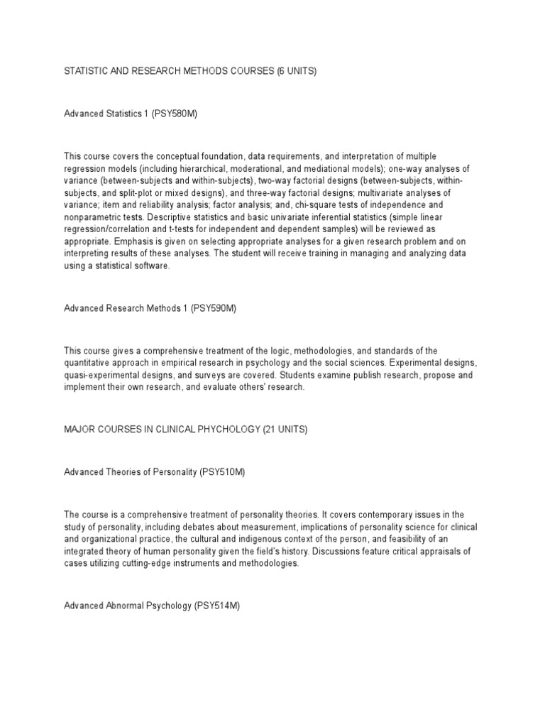 Master s Degree PDF Clinical Psychology Psychology