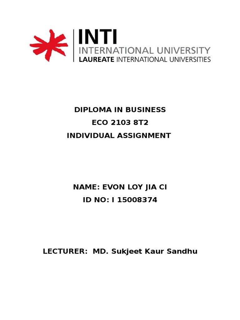 Eco Assignment Cover Page (Print) | PDF