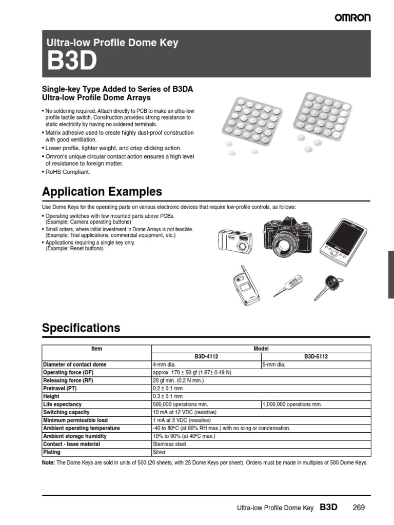 Application Examples: Ultra-Low Profile Dome Key | PDF | Printed ...