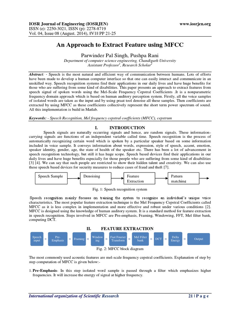 MFCC Step | PDF | Spectral Density | Speech Recognition