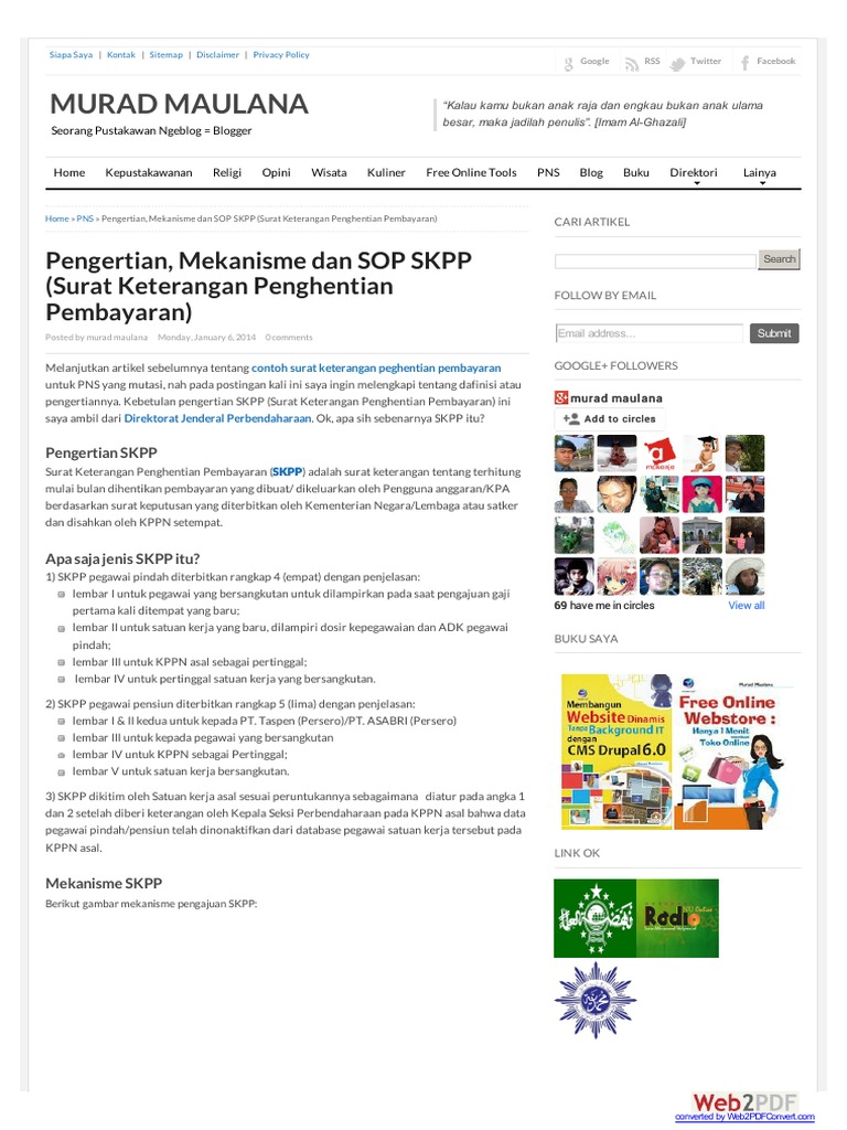 Sop Pengajuan SKPP Pns | PDF