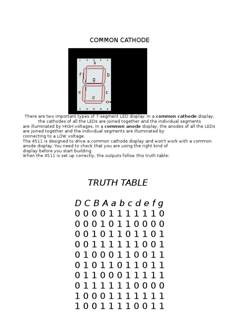 Common Cathode 7-Segment Display Guide | PDF | Home & Garden | Computers