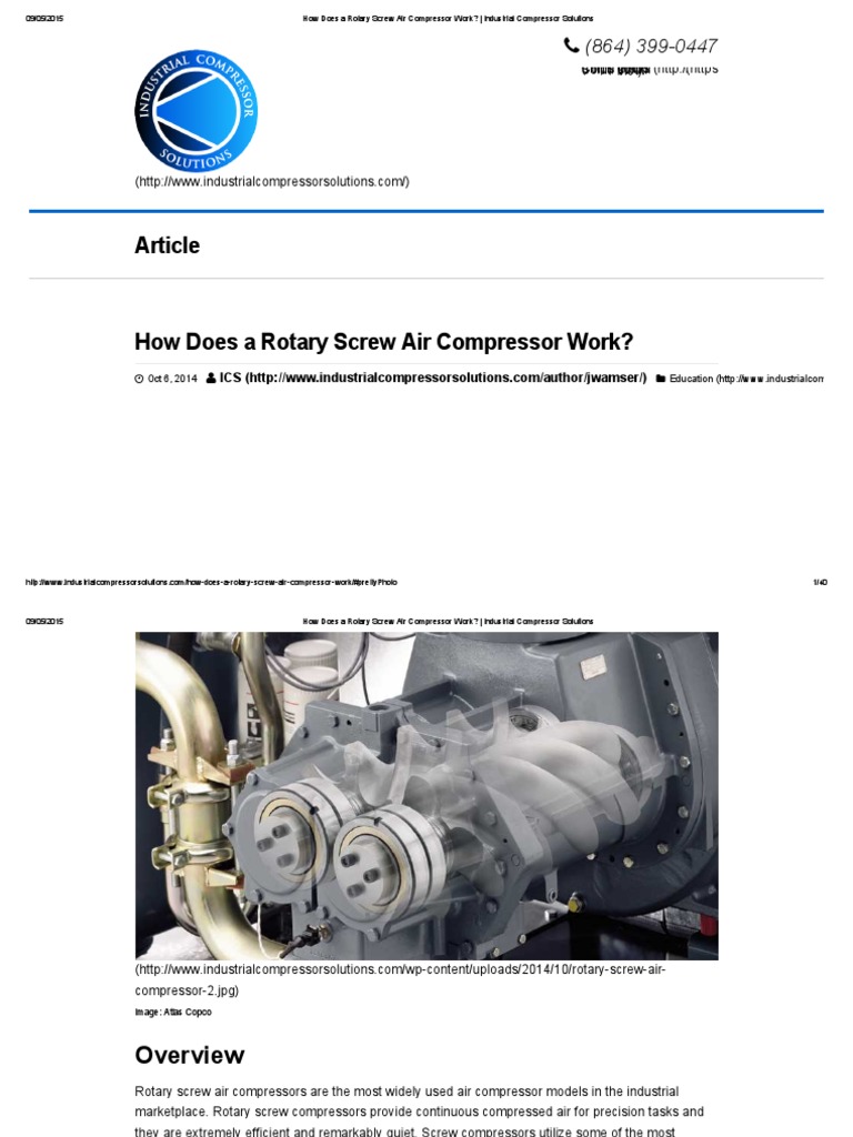 How Does A Rotary Screw Air Compressor Work - Industrial Compressor ...