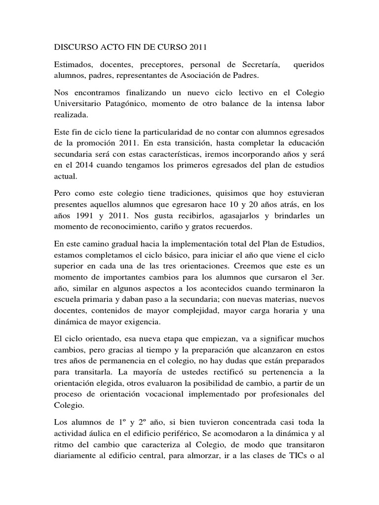 Discurso-del-Director.pdf | Educación Secundaria | Plan de estudios