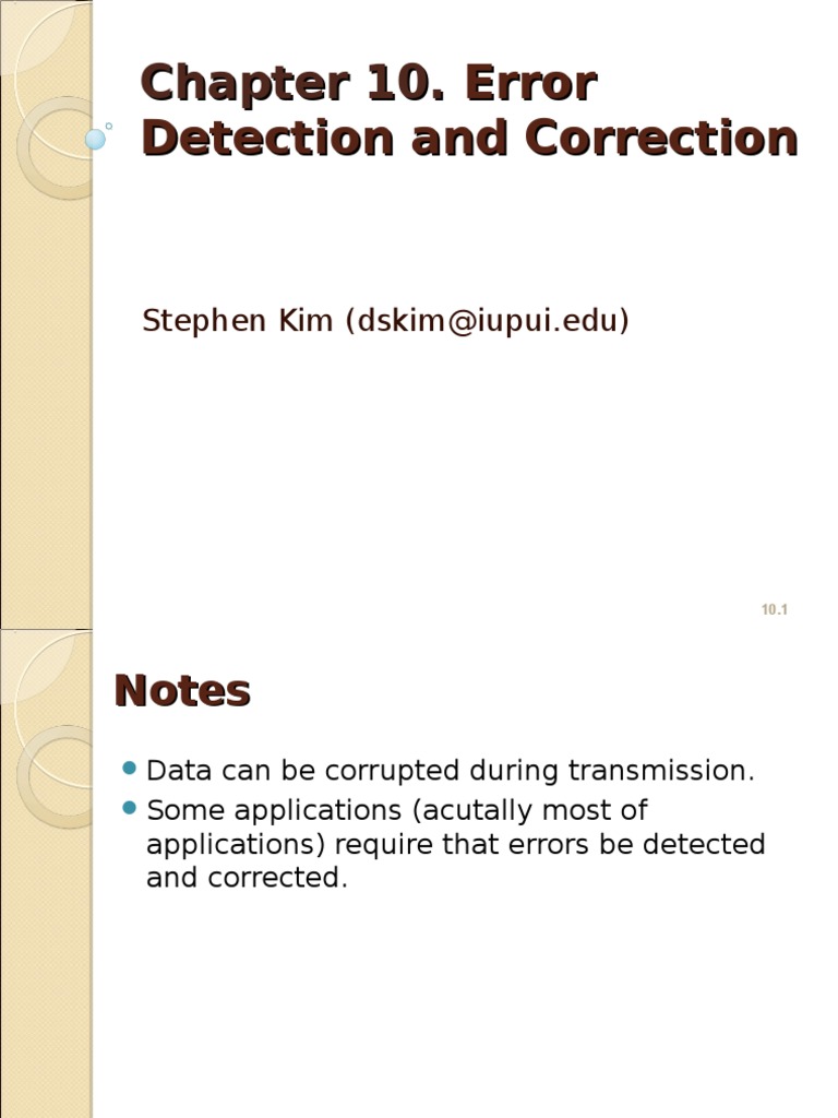 Ch 10 Pdf Error Detection And Correction Algorithms