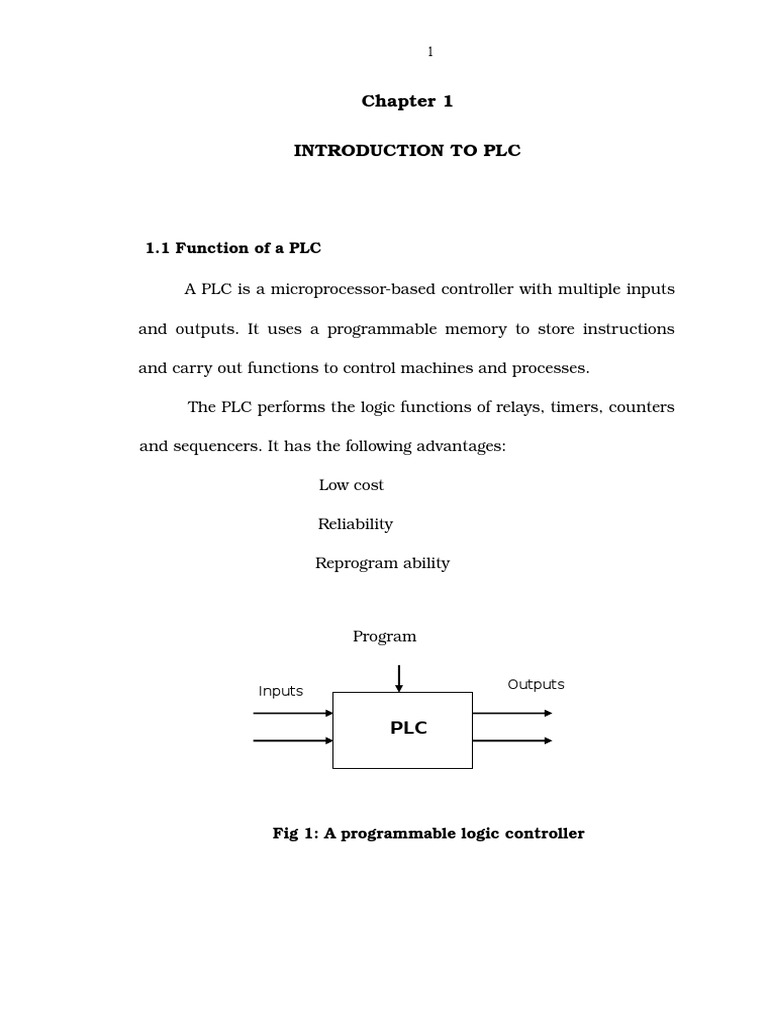 Chapter 1 Introduction To PLC | PDF | Programmable Logic Controller | Relay