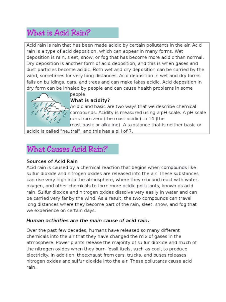 Acid Rain, Its Causes and Effects | PDF | Coal | Fossil Fuels