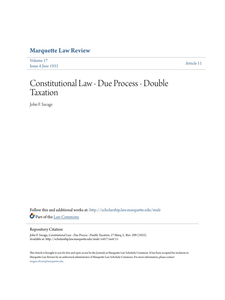Constitutional Law - Due Process - Double Taxation | PDF | Fourteenth ...