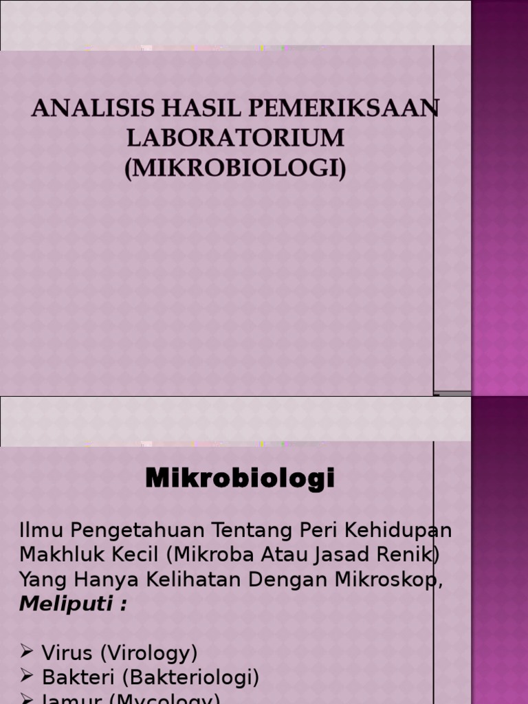 Analisis Hasil Pemeriksaan Laboratorium Mikrobiologi | PDF