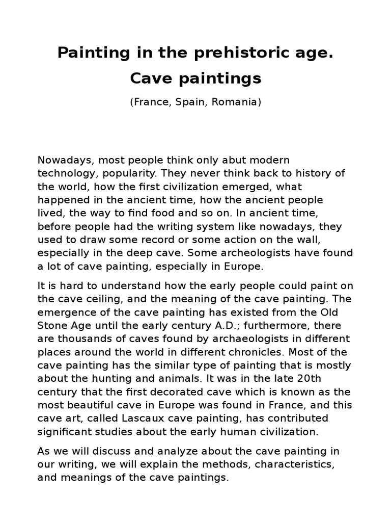 Painting in The Prehistoric Age | PDF | Shamanism | Paleolithic