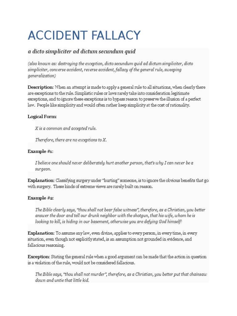 ACCIDENT FALLACY.docx | Fallacy | Logic